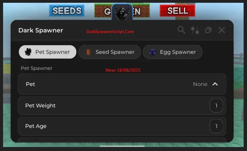 Dark Spawner Script Grow a Garden Roblox - GAG Scripts